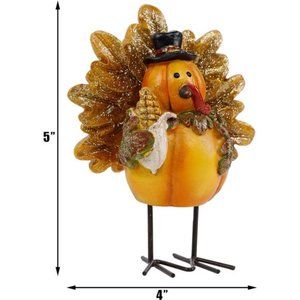Holiday | Thanksgiving Turkey Figurine Set Of 2 Resin Standing Turkey ...